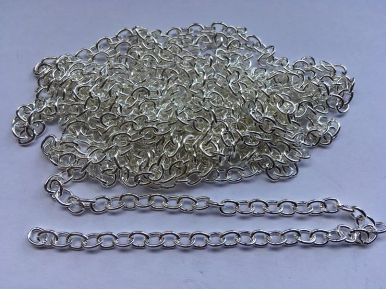 Chain silver metal 2mtr 5×3.5x1mm | Beadzone