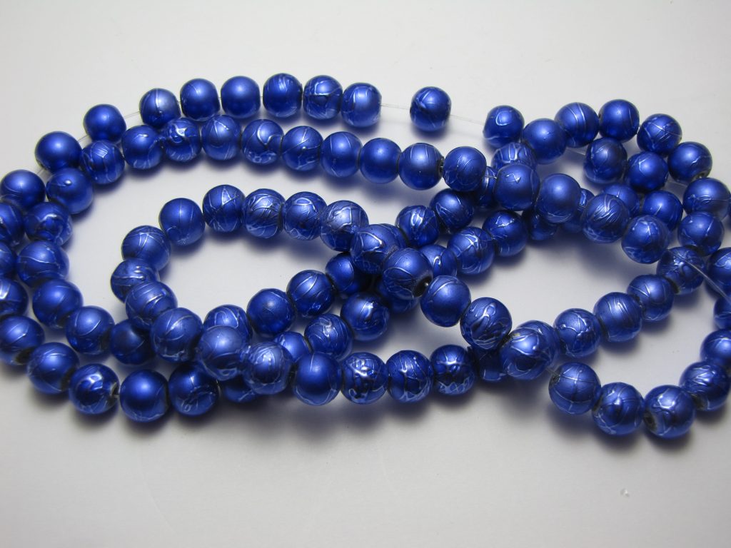 Blue painted beads 8mm | Beadzone